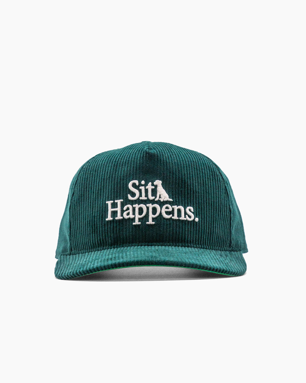 Sit Happens. | 5-Panel Unstructured Corduroy Hat | Emerald – Diogie