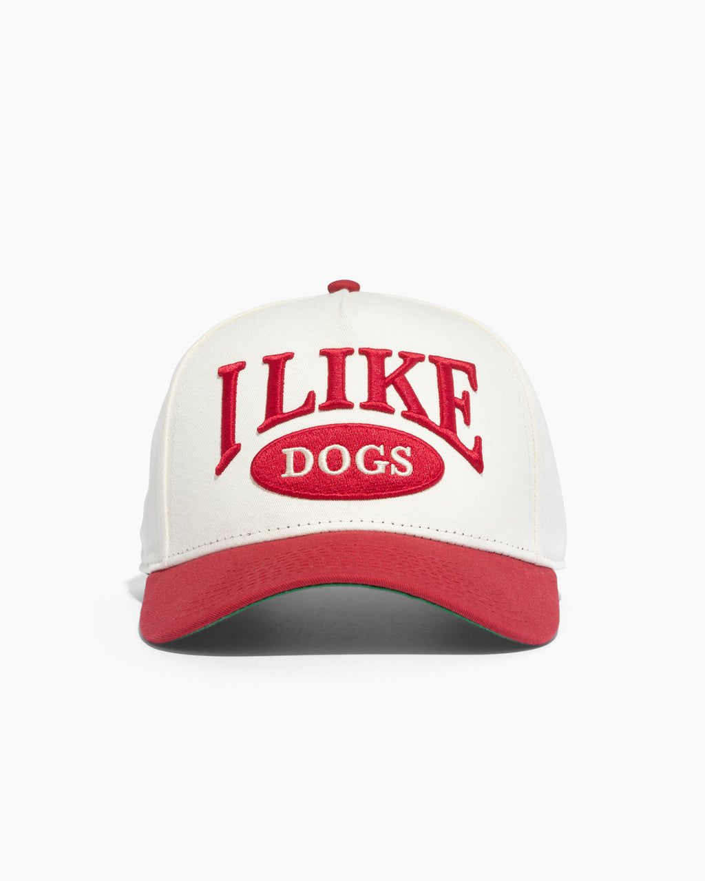 I like dogs | 5-Panel Arc Hat | Cream and Red – Diogie
